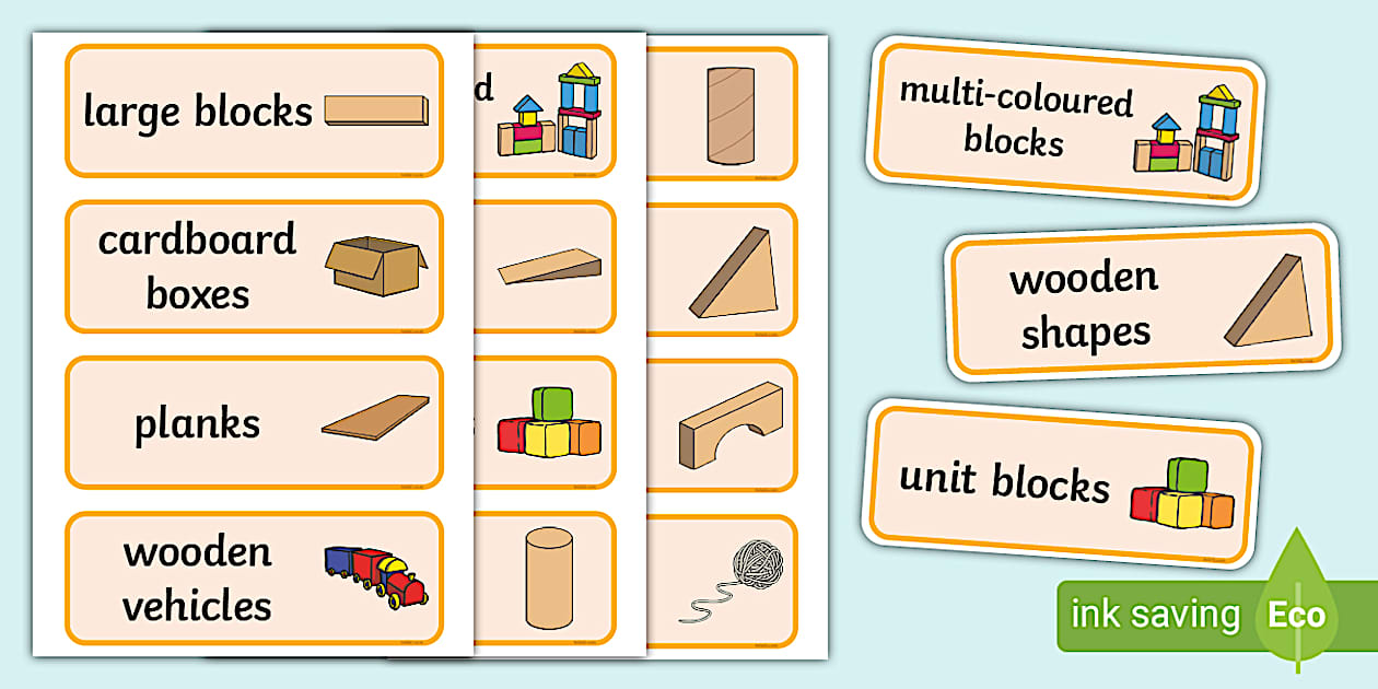 Block Area Labels - Twinkl - EYFS - KS1 (teacher made)