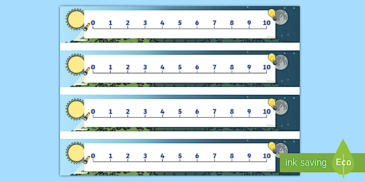 0-10 Number Line (Light and Dark) (teacher made) - Twinkl