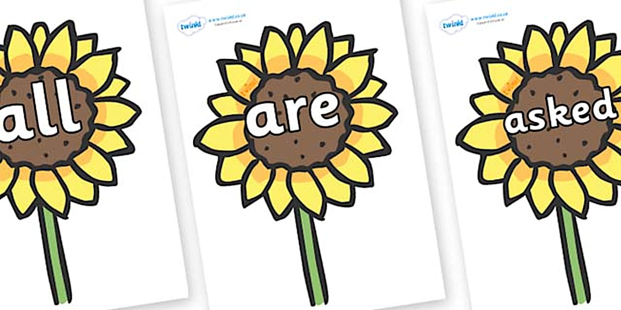 Tricky Words on Sunflowers (teacher made) - Twinkl