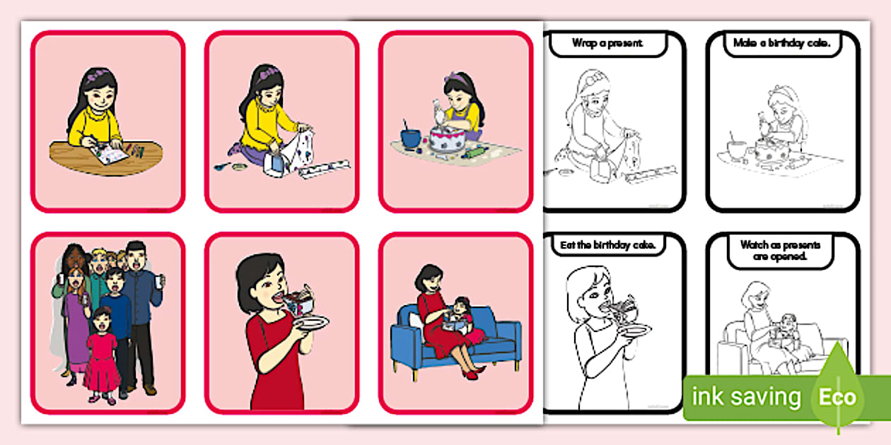 Celebrating a Birthday Multi-Step Sequencing Cards - Twinkl