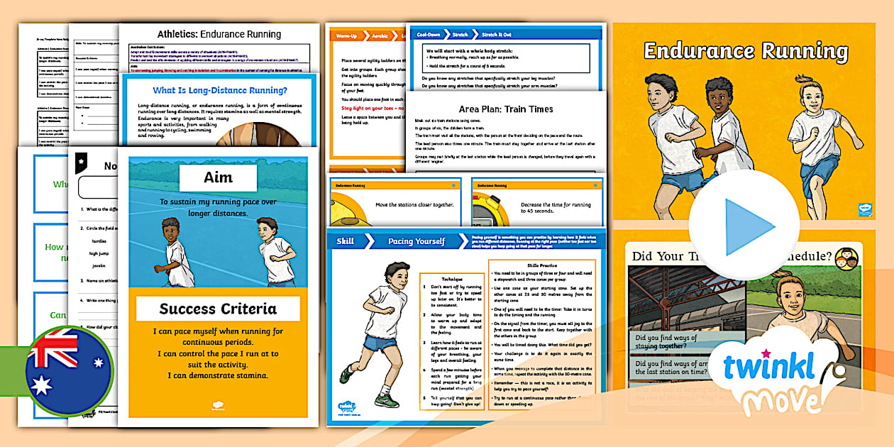 Move PE Year 5 Athletics Lesson 3: Endurance Running Lesson Pack