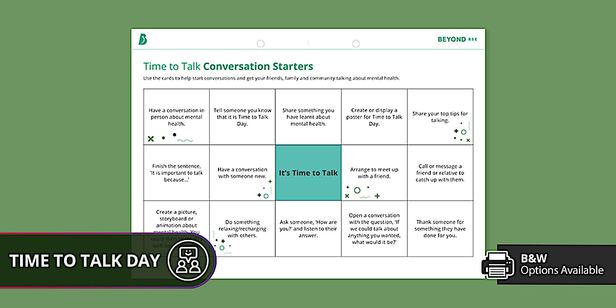 Time to Talk Day Conversation Starters | Beyond PSHE