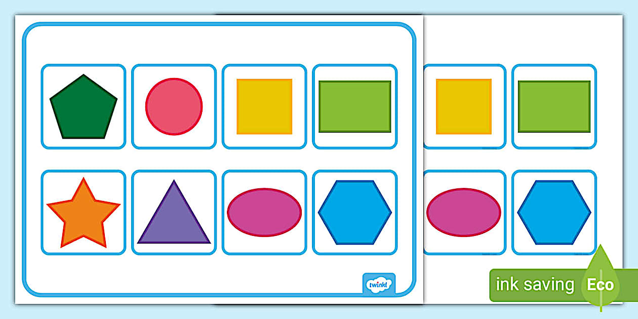 Shapes Matching Cards and Board (teacher made) - Twinkl
