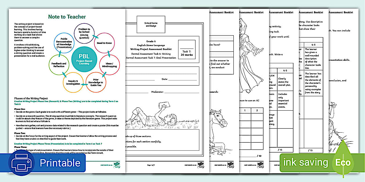 Editable Grade 6 Term 3 English Project (teacher made)