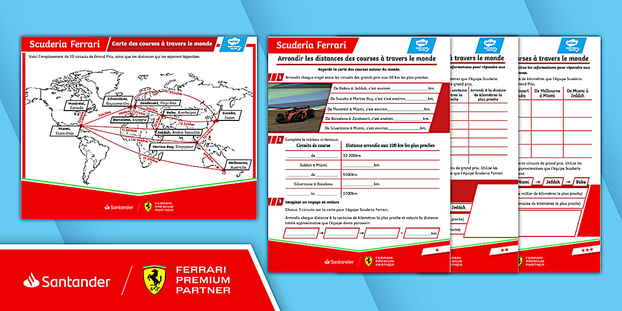 FREE! - Scuderia Ferrari F1: Races Around the World Rounding Activity ...