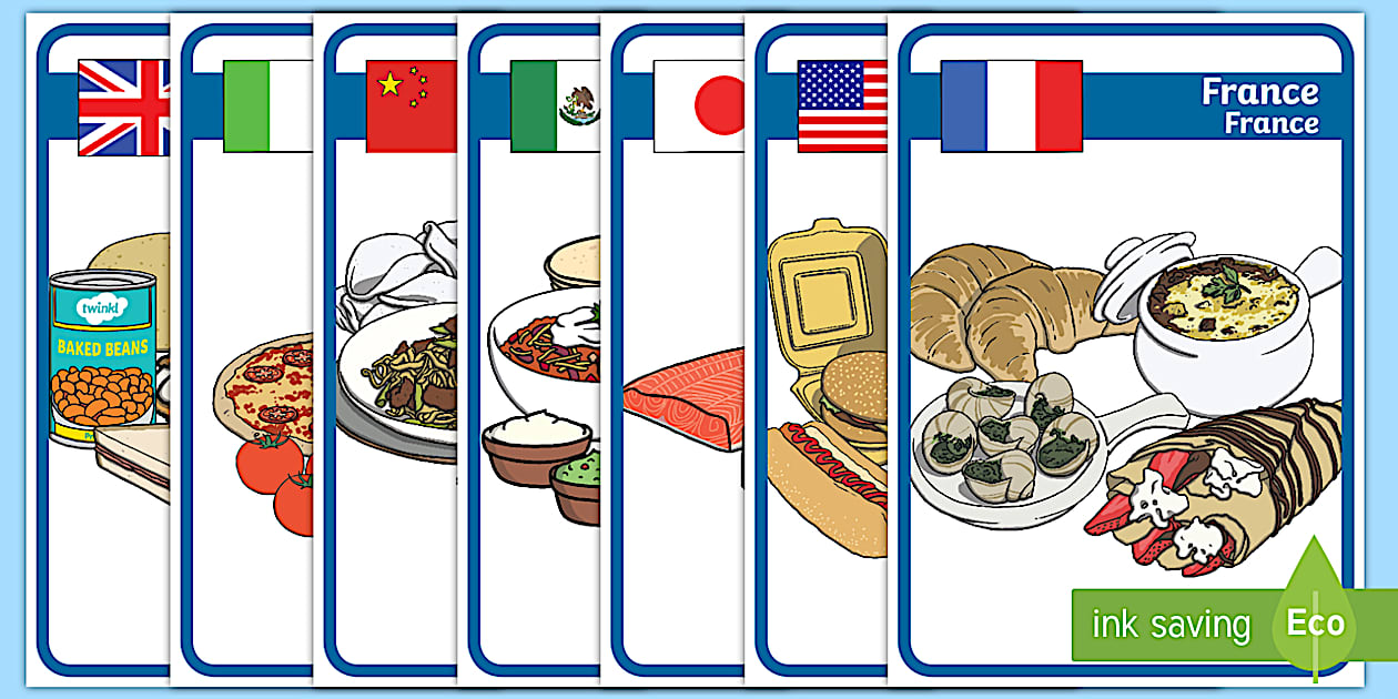 Foods Around the World Display Posters English/French