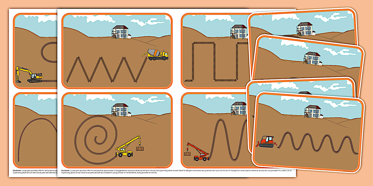 Construction Site Mark-Making Pattern Cards | Twinkl