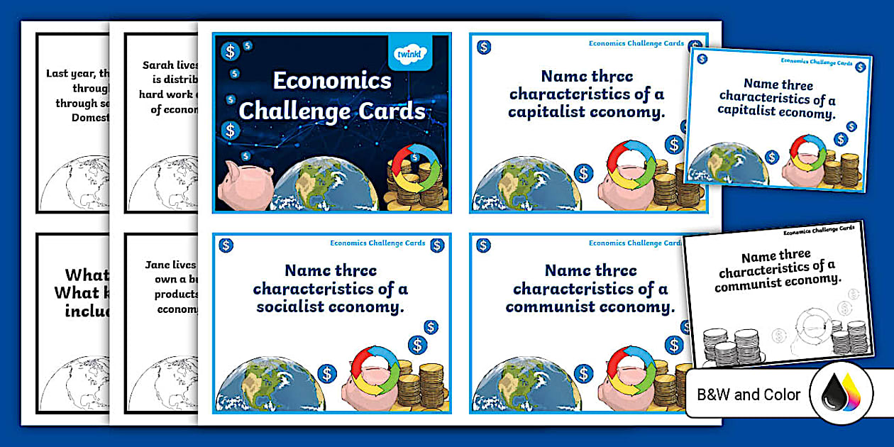 Eighth Grade Economics Challenge Cards (teacher made)