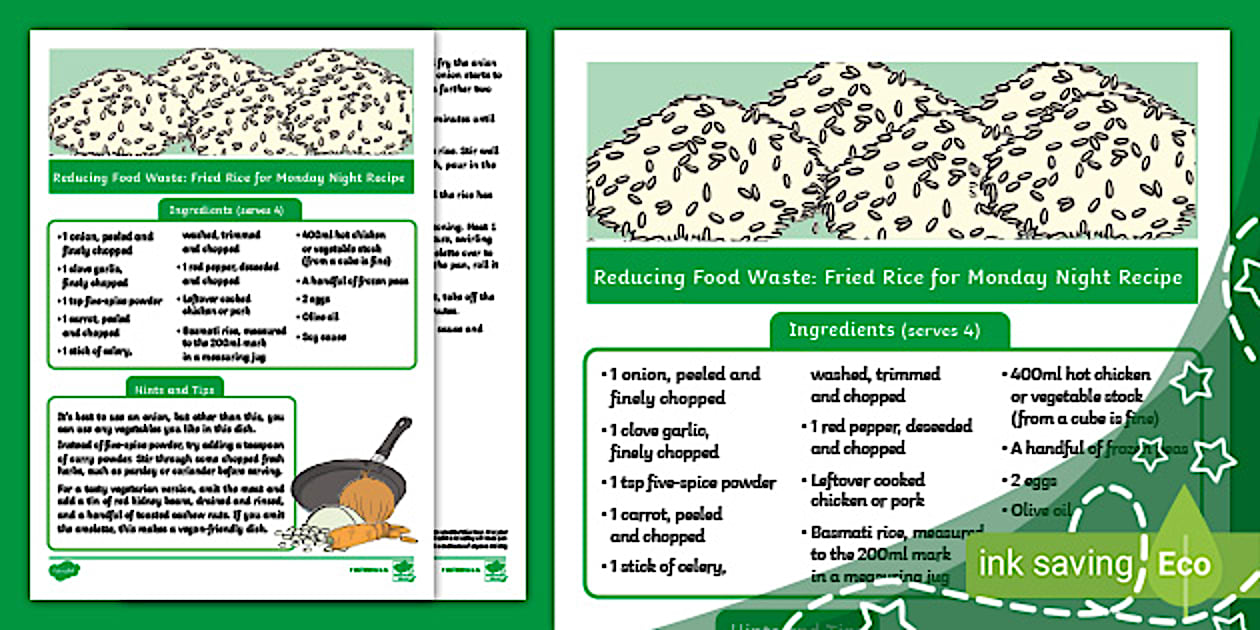 Reducing Food Waste - Fried Rice for Monday Night Recipe