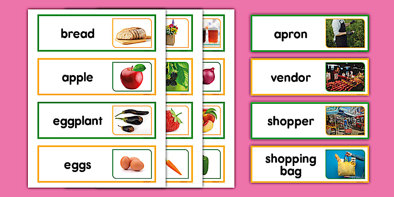 Farmers Market Photo Word Cards