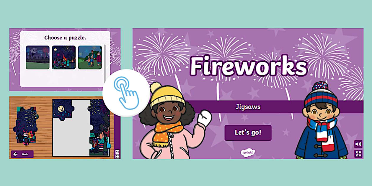 EYFS Fireworks Interactive Jigsaw Game (teacher made)