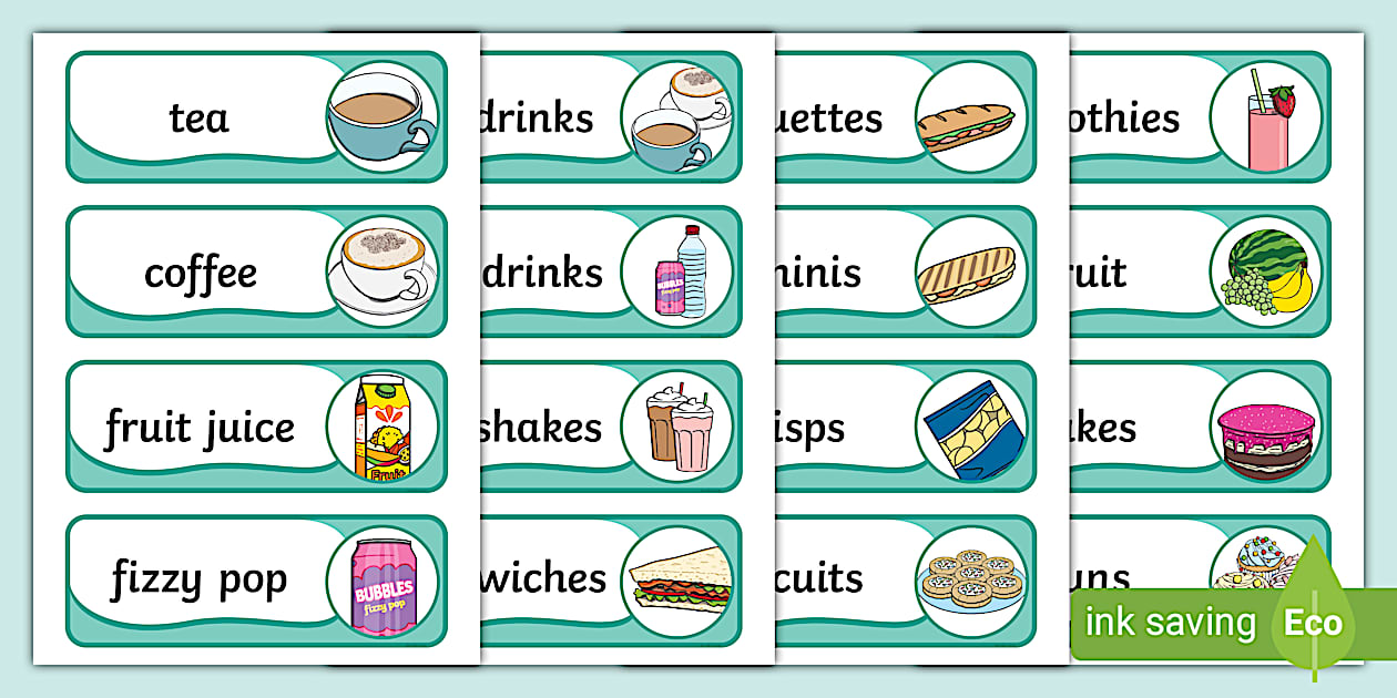 Cafe Word Cards