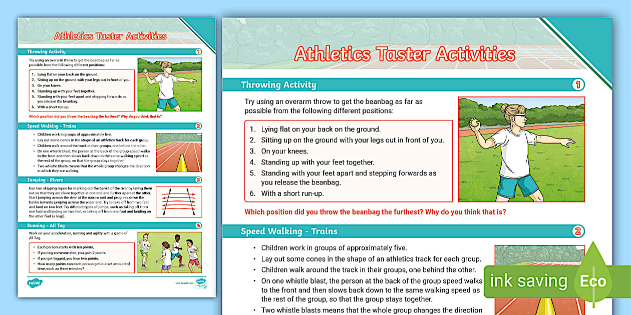Athletics Taster Activities Sheet (teacher made) - Twinkl