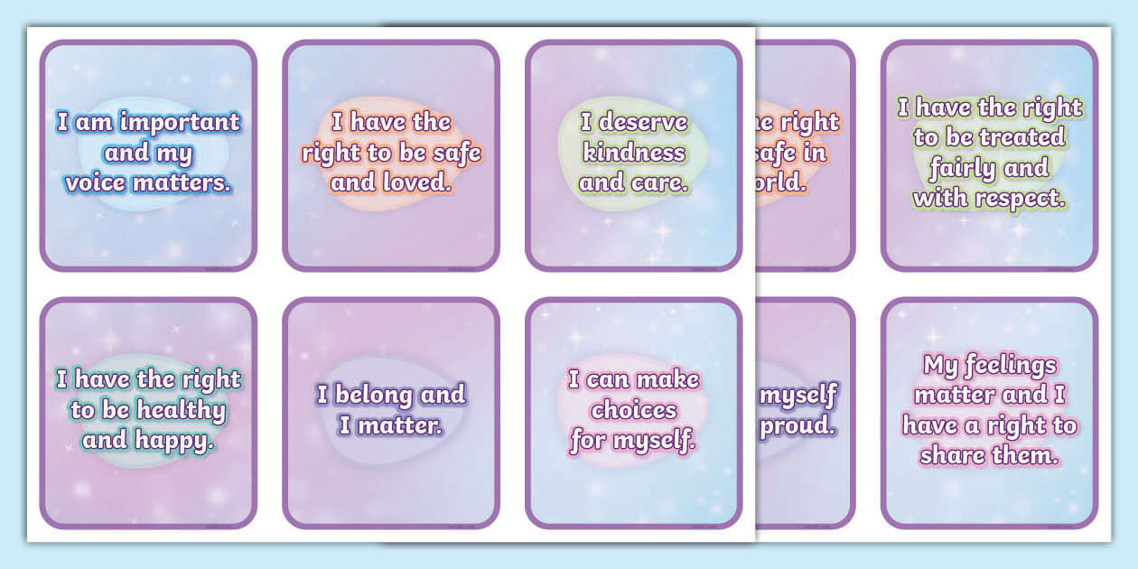 UNCRC Children's Rights Affirmation Cards (teacher made)