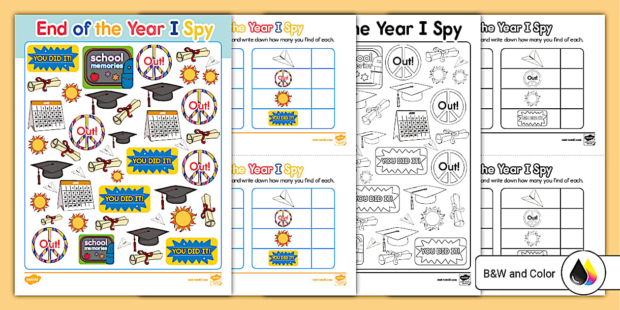 End of the Year I Spy Activity (teacher made) - Twinkl