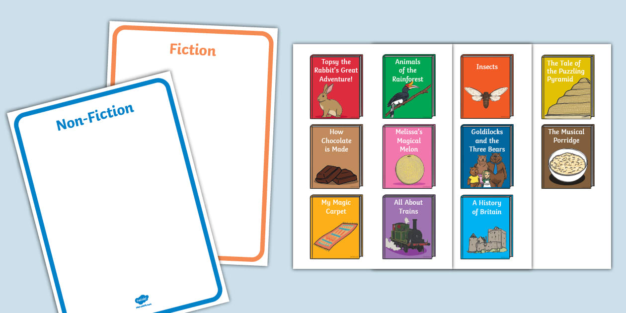 Non Fiction and Fiction Book Titles Sorting Activity