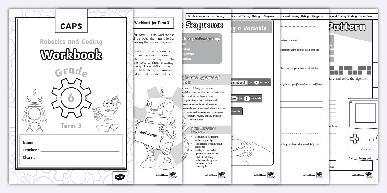 Robotics and Coding - CAPS Workbook Grade 6 Term 3 - Twinkl