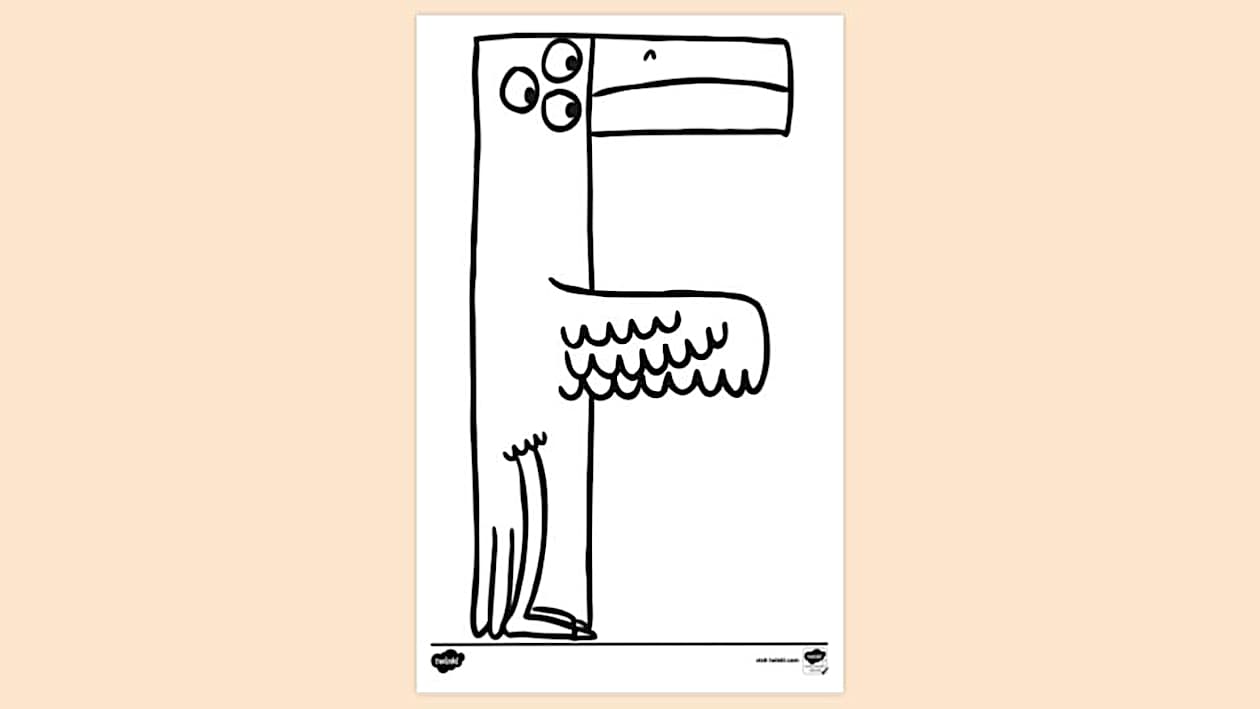 F Colouring | Colouring Sheets (teacher made) - Twinkl