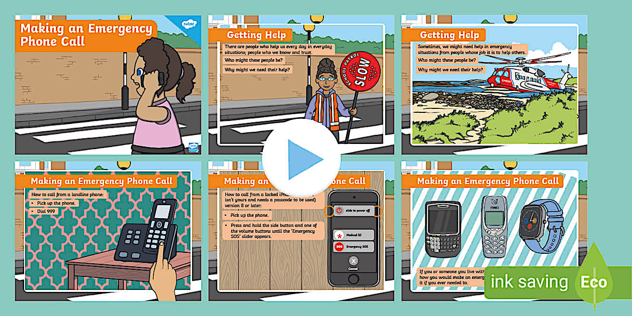 Making an Emergency Phone Call KS1 PowerPoint - Twinkl