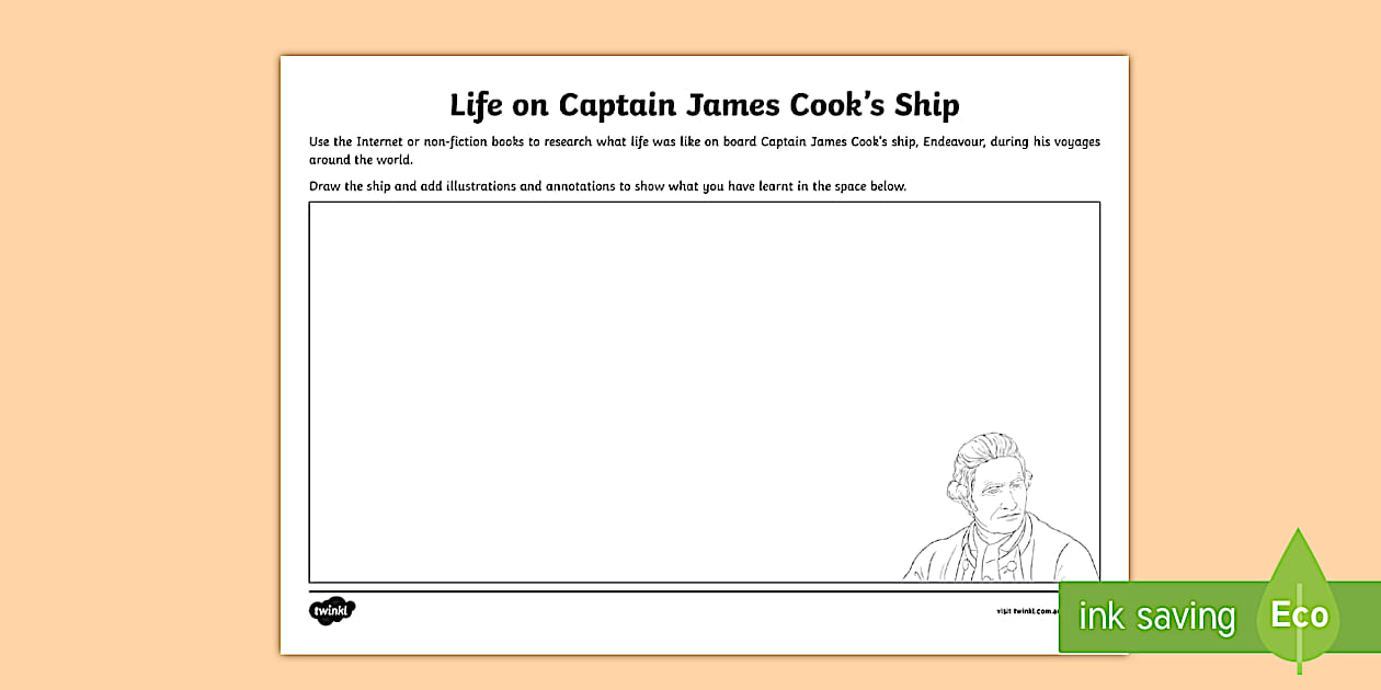Life on Captain James Cook's Ship Worksheet - Twinkl
