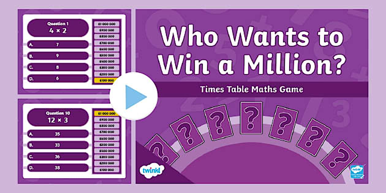 👉 Who Wants to Win a Million? Times Table Game - Twinkl