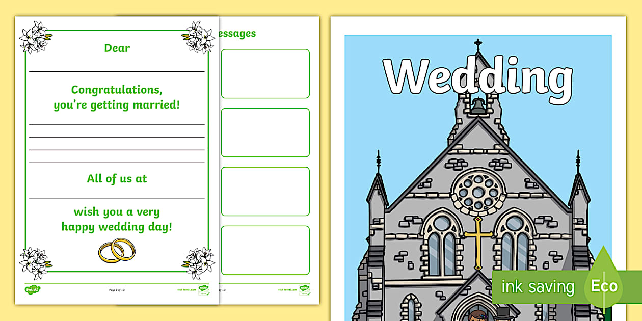 Editable Wedding Activity Booklet (teacher made) - Twinkl