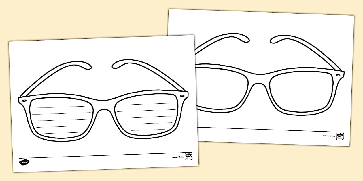 Sunglasses Writing Template (Teacher-Made) - Twinkl