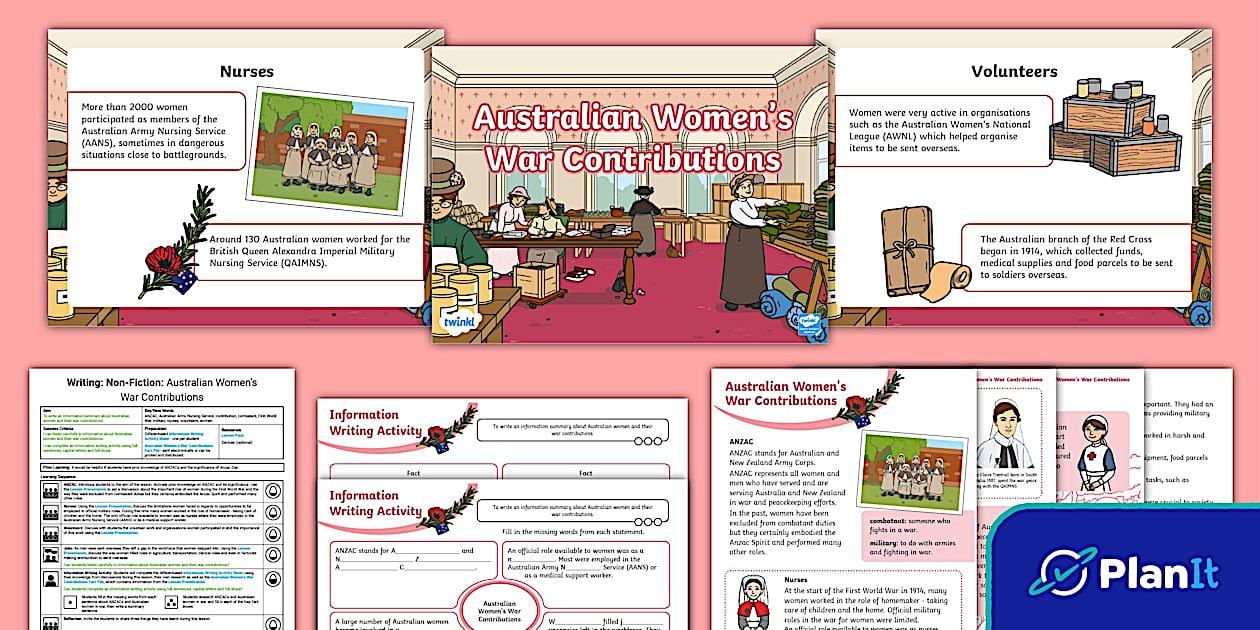 Y1-2 Writing: Anzac Day Australian Women's War Contributions