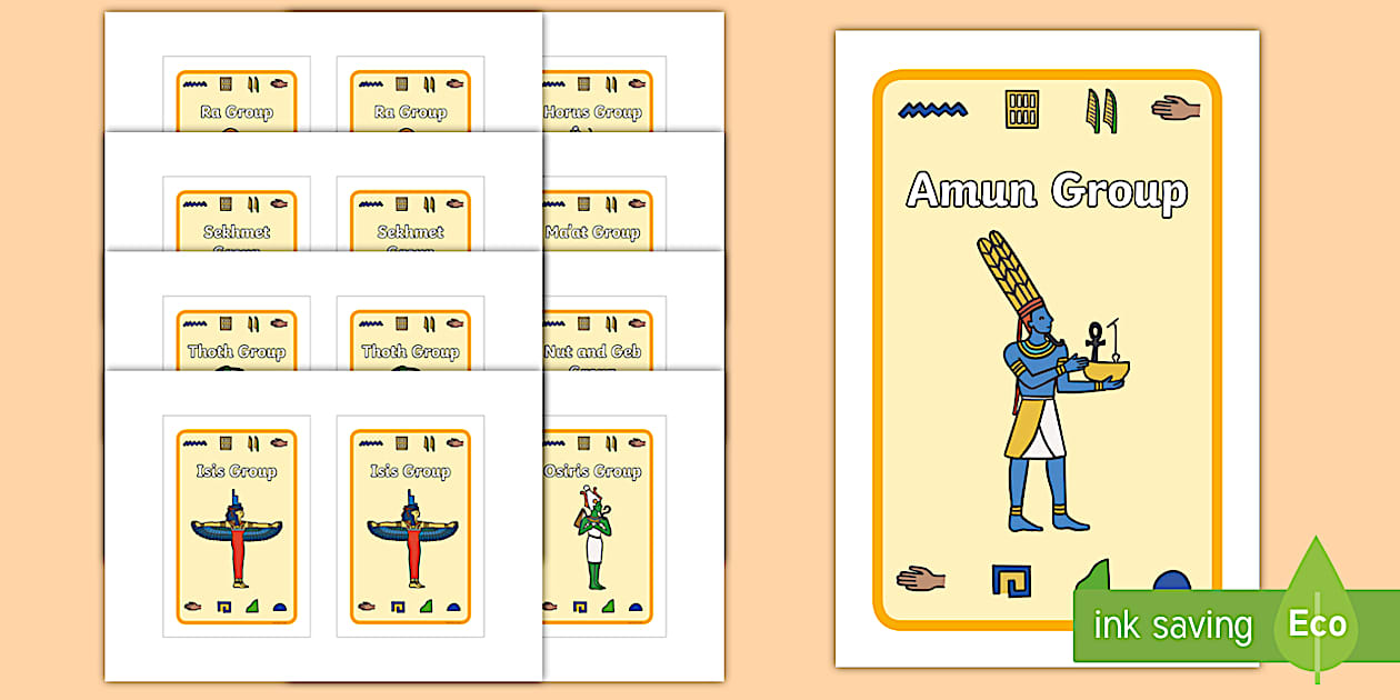 Editable Class Group Signs Ancient Egyptian Gods IKEA Tolsby/Fiestad Frame