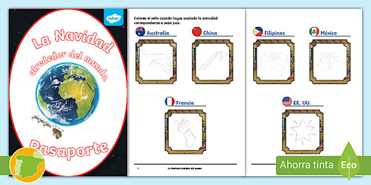 Ficha de actividad: La Navidad alrededor del mundo - Pasaporte