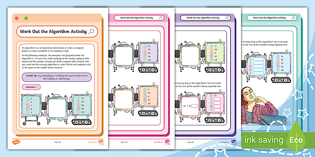 Work Out the Algorithm Activity KS2 (teacher made) - Twinkl