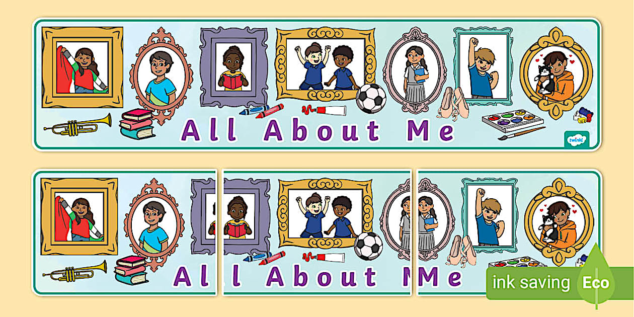 All about Me Display Banner (teacher made) - Twinkl