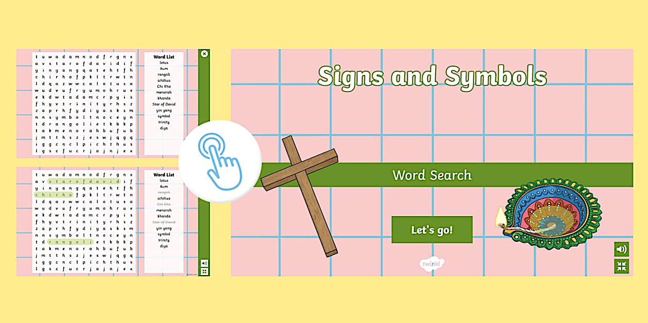 RE: Signs and Symbols: Year 3 Interactive Word Search