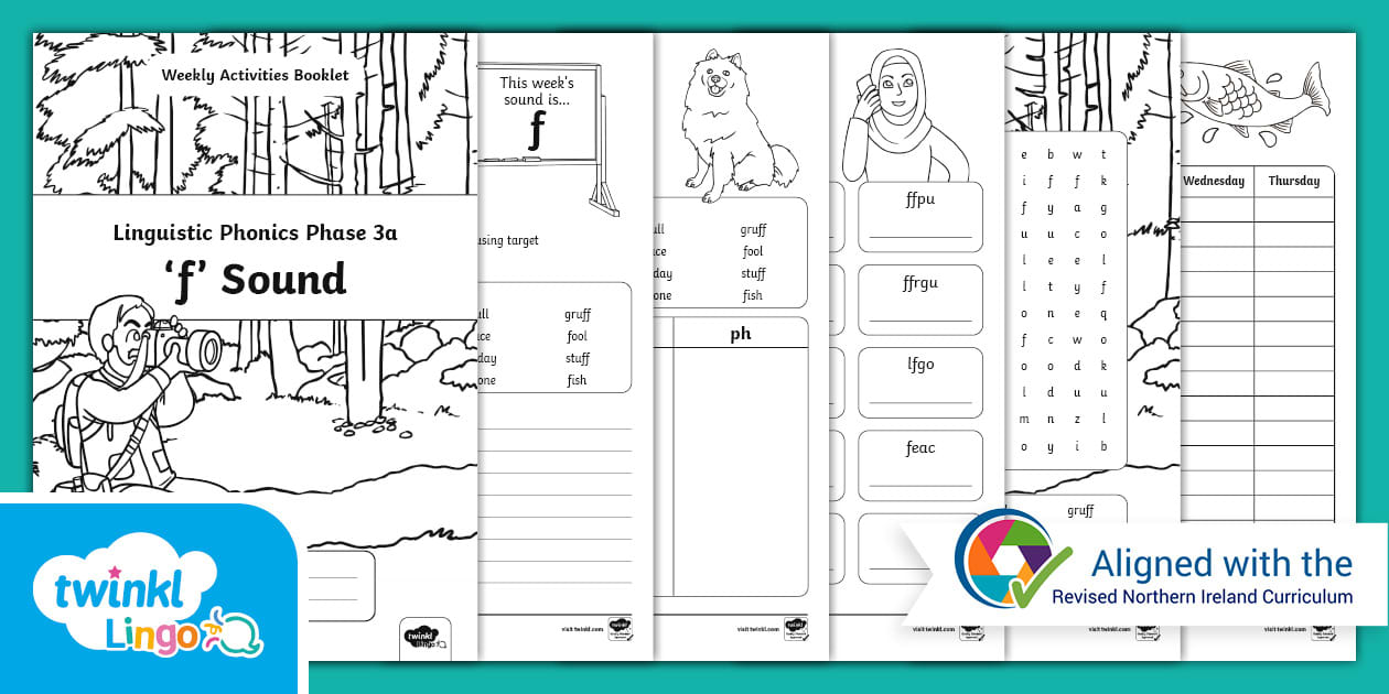 Northern Ireland Linguistic Phonics Phase 3a 'f' Sound Activities Booklet