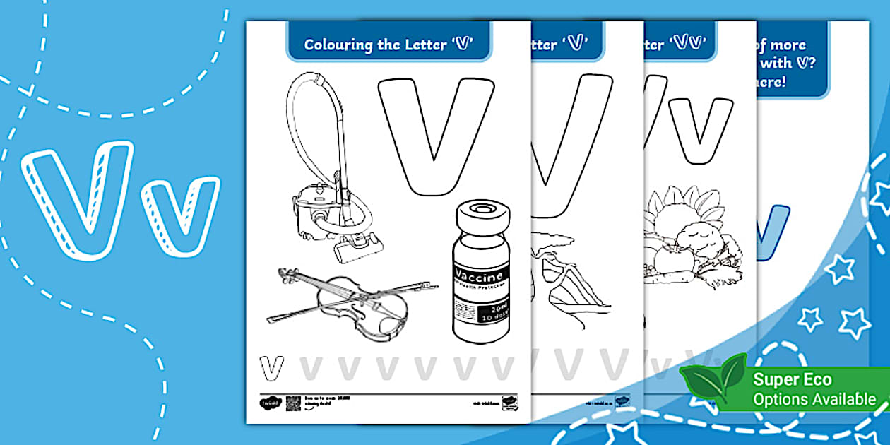 Letter V Colouring Pages (teacher made) - Twinkl