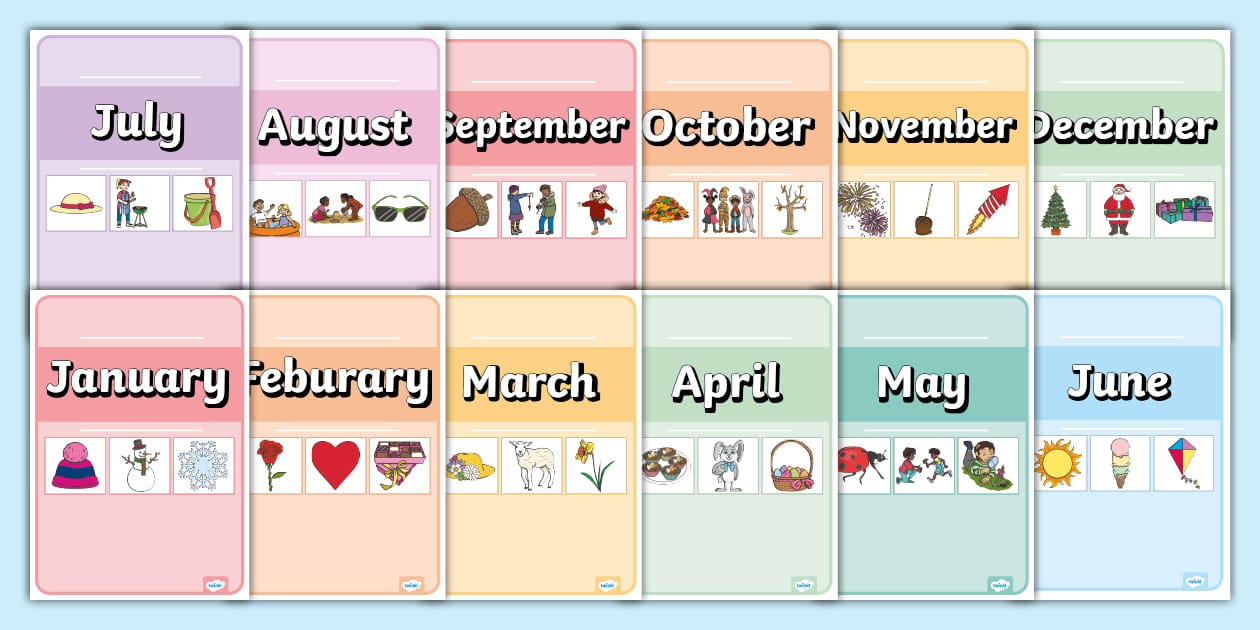 A4 Months Divider Covers (teacher made) - Twinkl