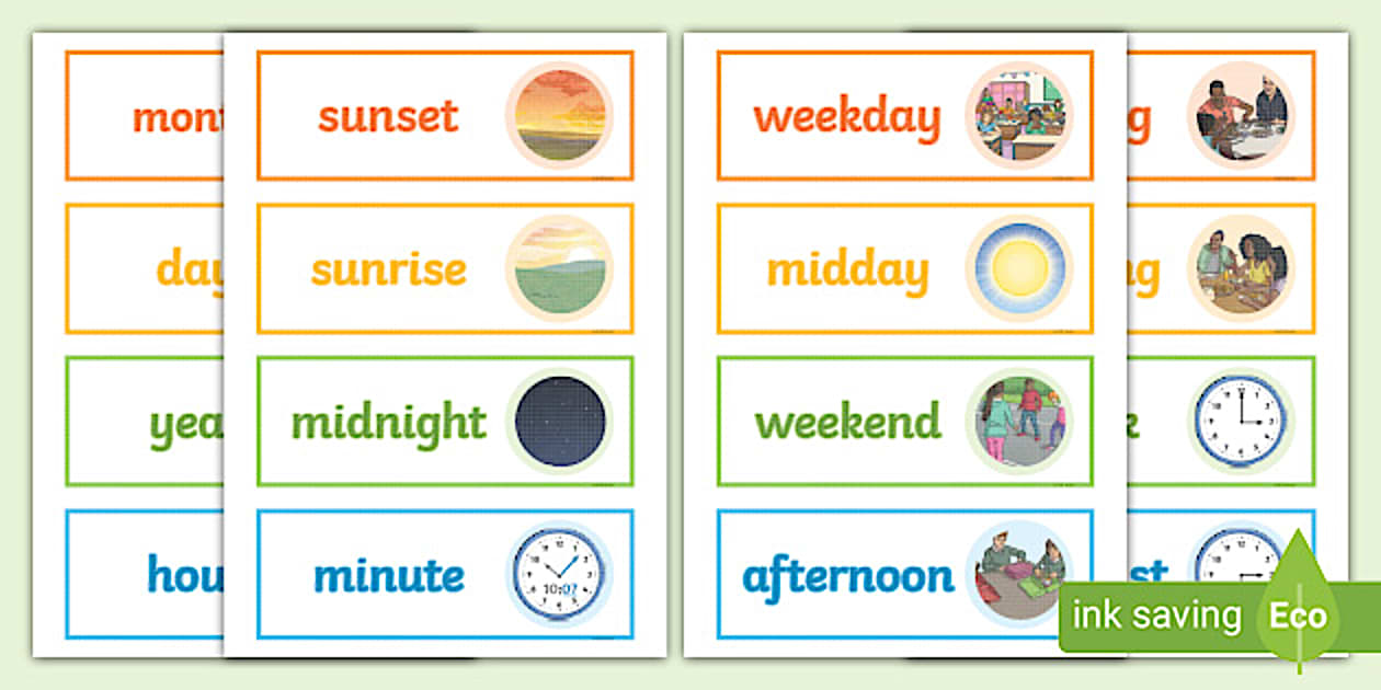 Time Word Wall for Years 3-6 (teacher made) - Twinkl