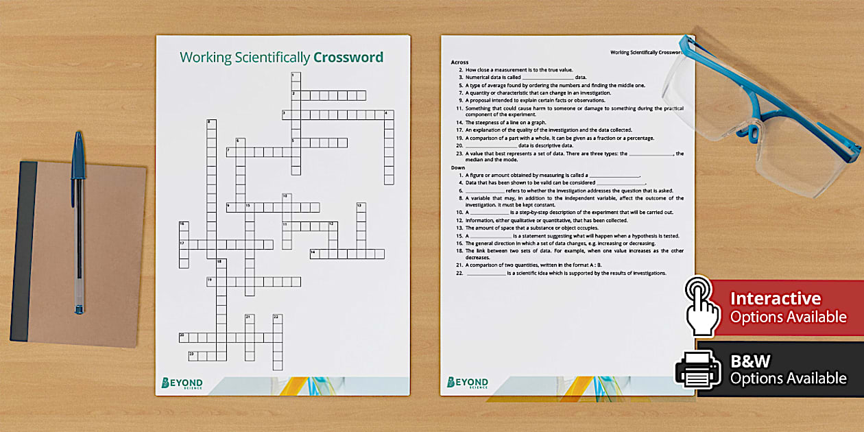 Working Scientifically Crossword (Teacher-Made) - Twinkl