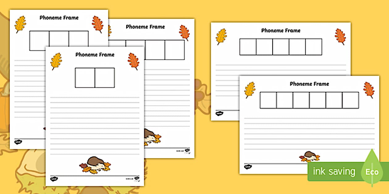 Autumn Themed Phoneme Frame Worksheet / Worksheets - Twinkl