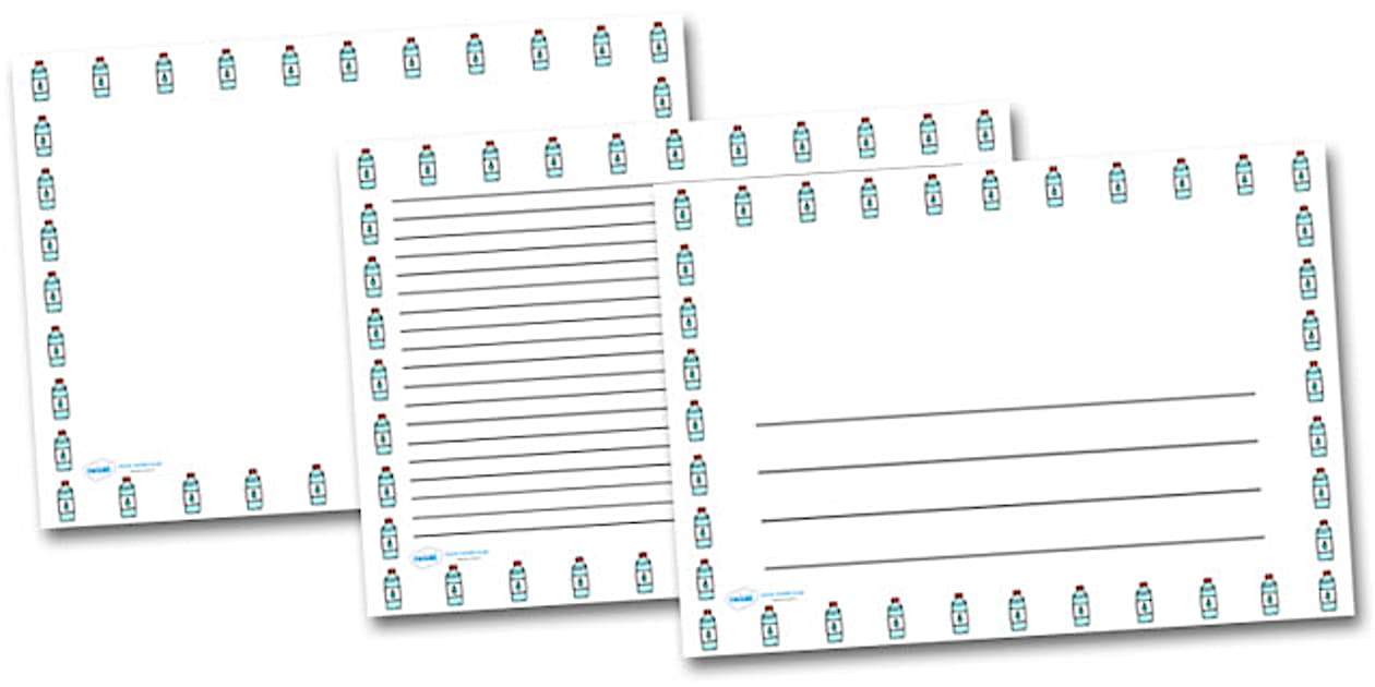 Editable Water Bottle Landscape Page Borders (teacher made)