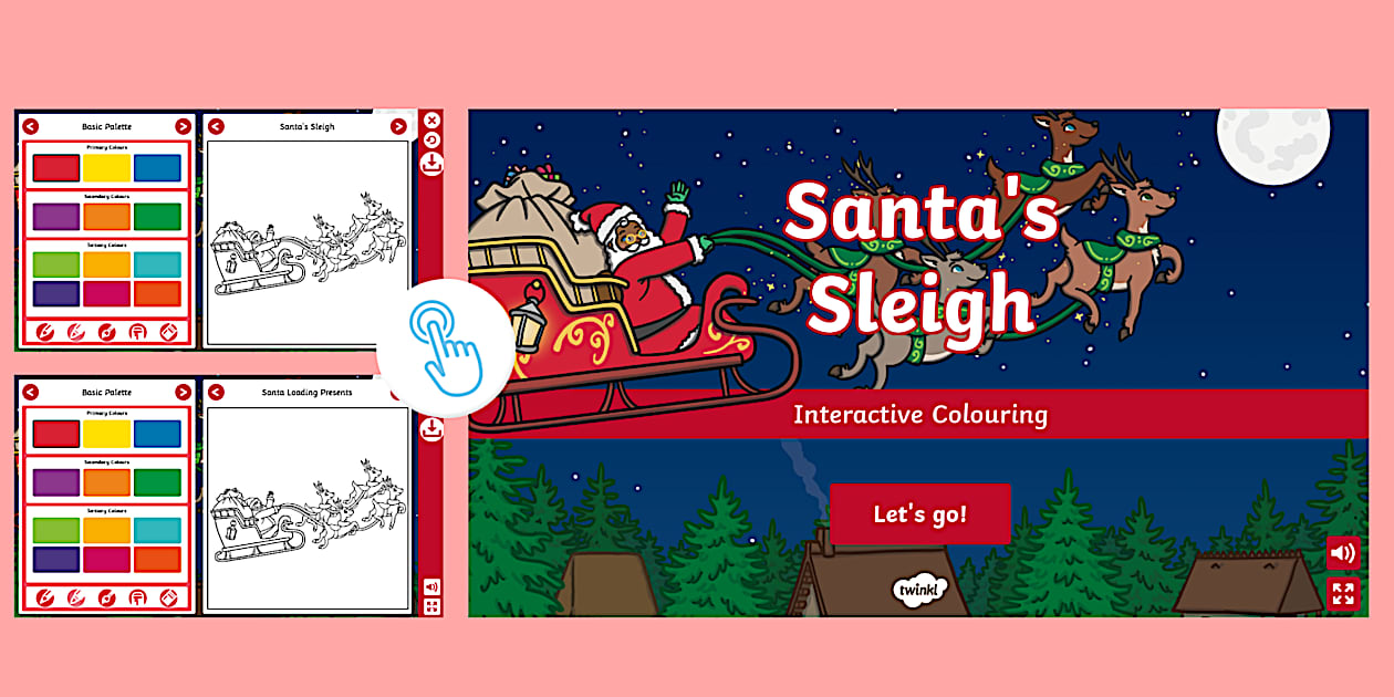 Santa's Sleigh Interactive Colouring