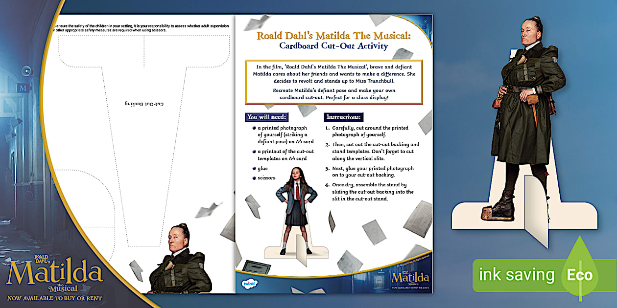 FREE! - Matilda Cardboard Cut-Out | Roald Dahl’s Matilda The Musical