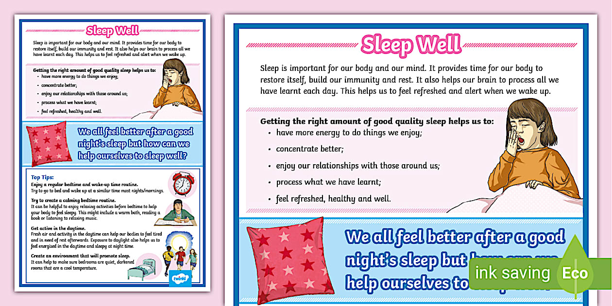 Sleep Hygiene Poster - Promoting Good Quality Sleep - Twinkl