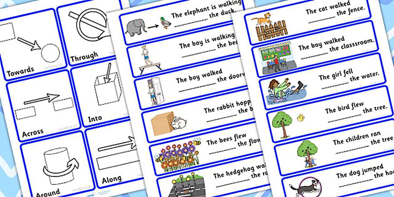 Fill In The Sentence With Directional Prepositions - positions