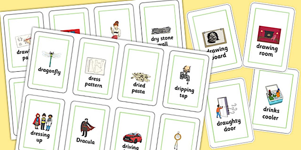 Dyslexic Three Syllable DR Flash Cards (teacher made)