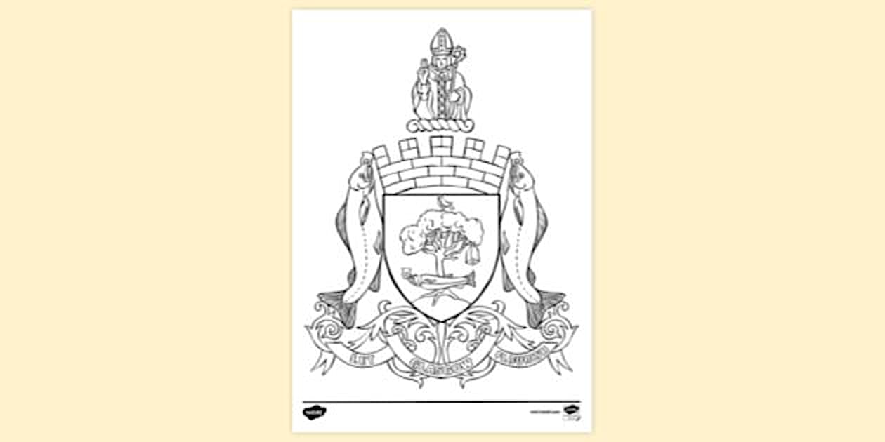 Glasgow Coat of Arms Colouring | Colouring Sheets - Twinkl