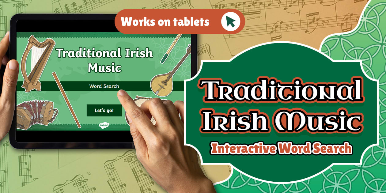 Traditional Irish Music Interactive Word Search