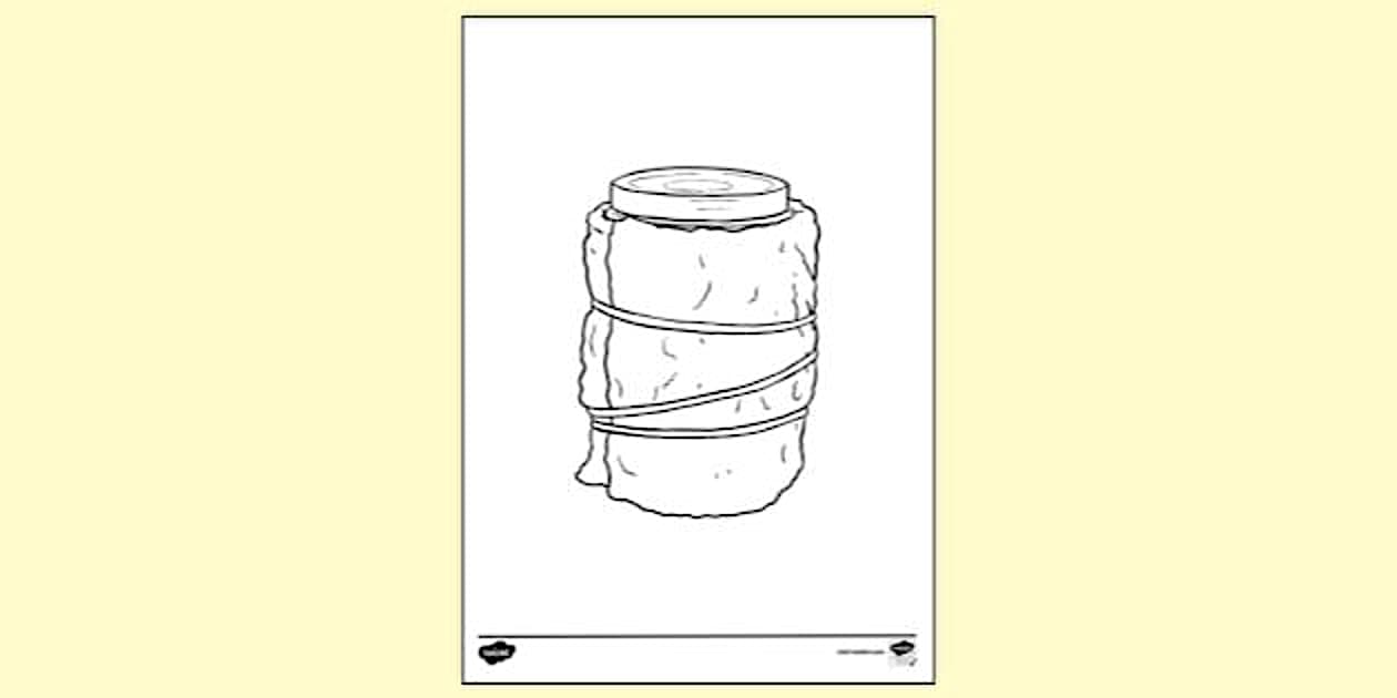 Jar Wrapped in Cotton Wool Colouring | Colouring Sheets