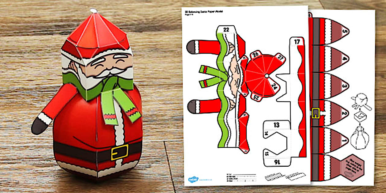 3D Balancing Santa | Small Christmas Decorations to Make