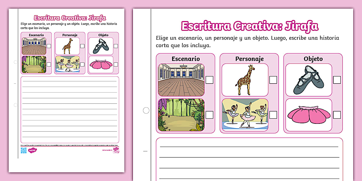 * NEW * Guía de Trabajo: Escritura Creativa - Jirafa